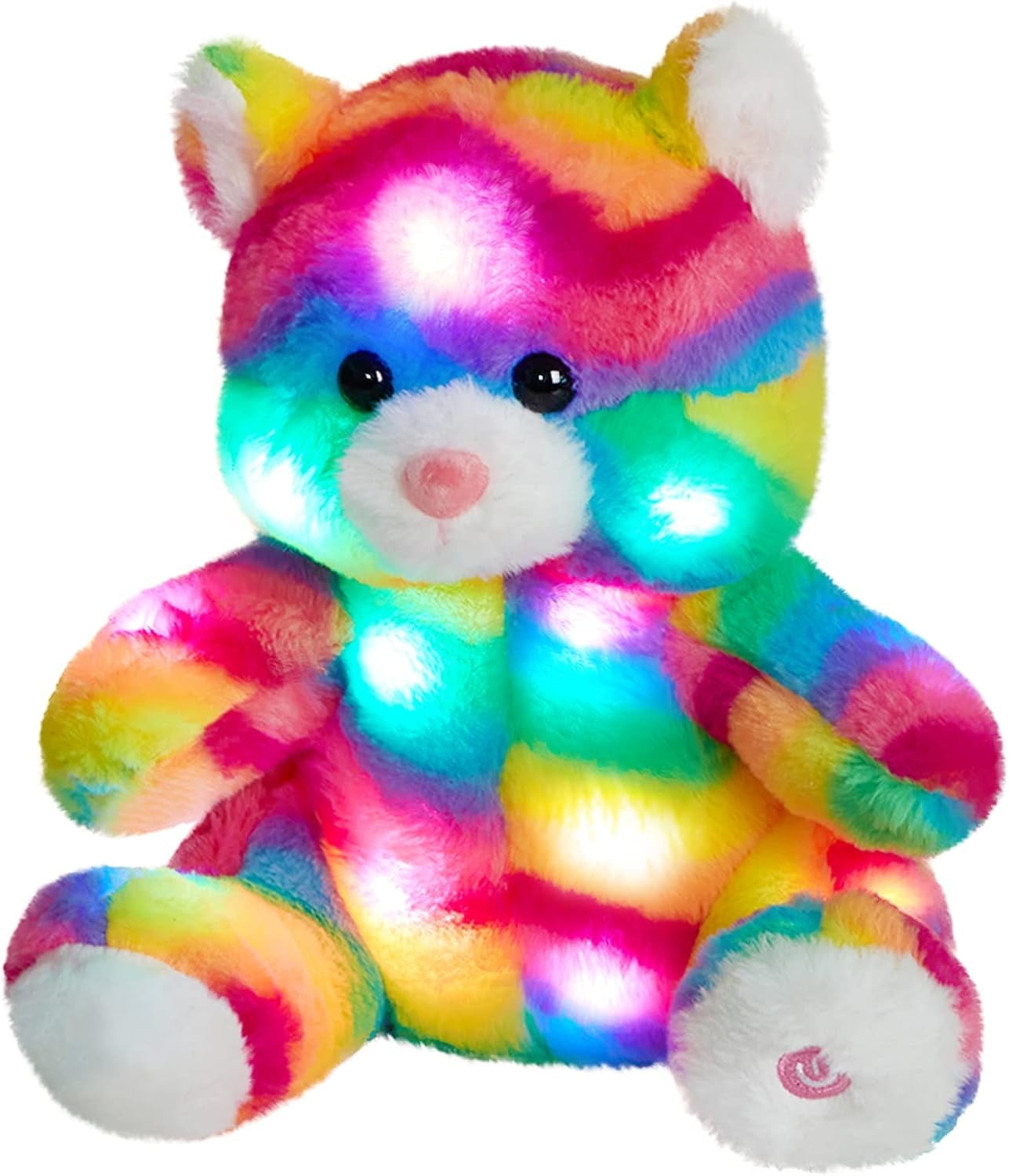 Athoinsu Light up Rainbow Cat Stuffed Animal Cute LED Glowing Kitty ...