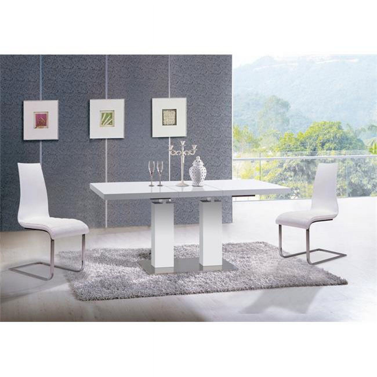 Athome USA DT20106 High Gloss White Expandable Dining Table - Walmart.com
