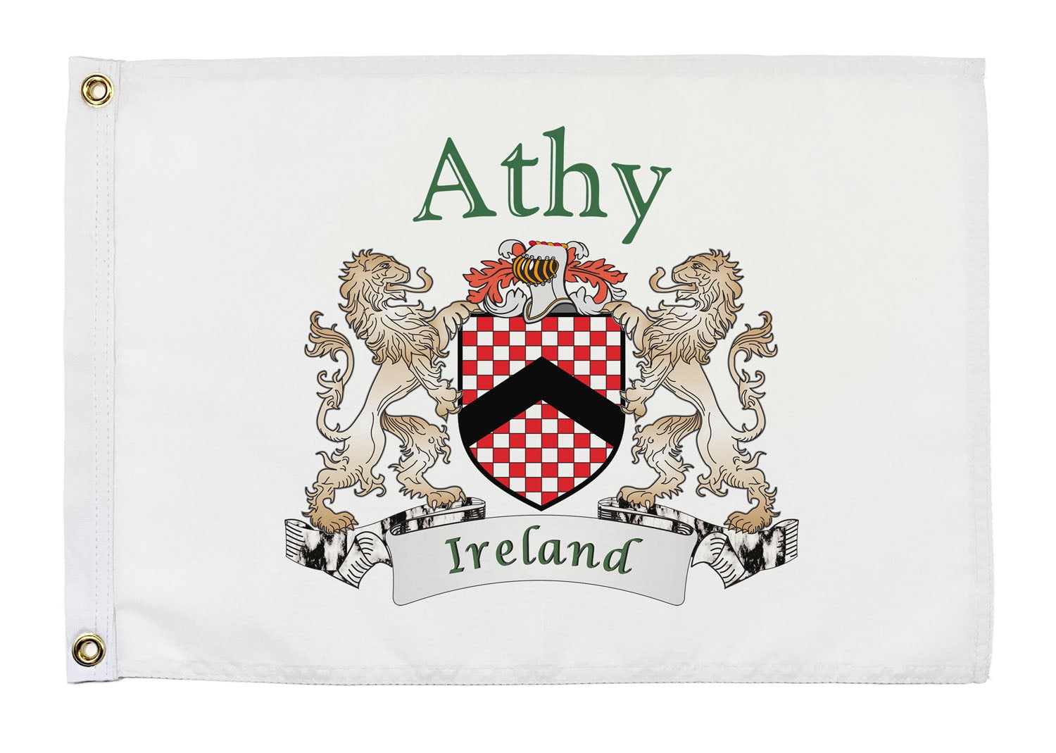 Athy Irish Coat of Arms Small White Flag - 16"x10.5" inches - Walmart.com