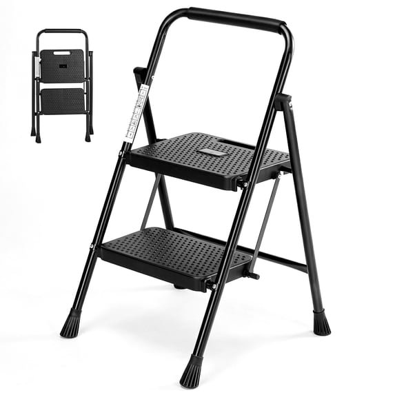 Atilioo 2 Step Ladder, Folding Portable Step Stool with Heavy-Duty ...