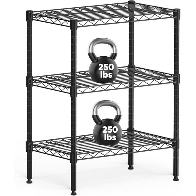 Atilioo 3-Tier Storage Shelving, Large Adjustable Metal Wire Racks ...