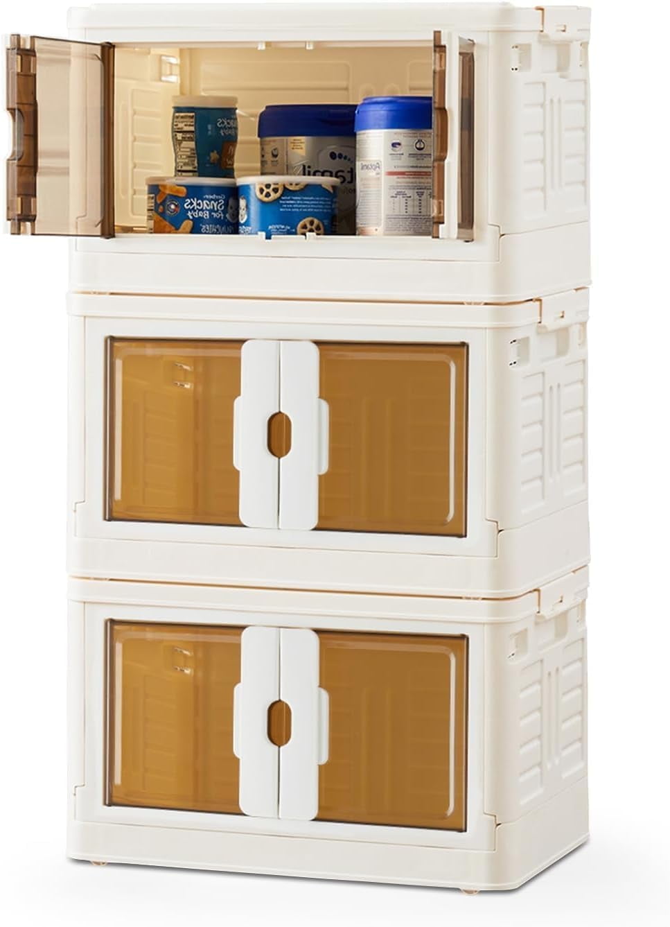 Atilioo 37QT Storage Bins with Lids - Folding Storage box with Doors ...