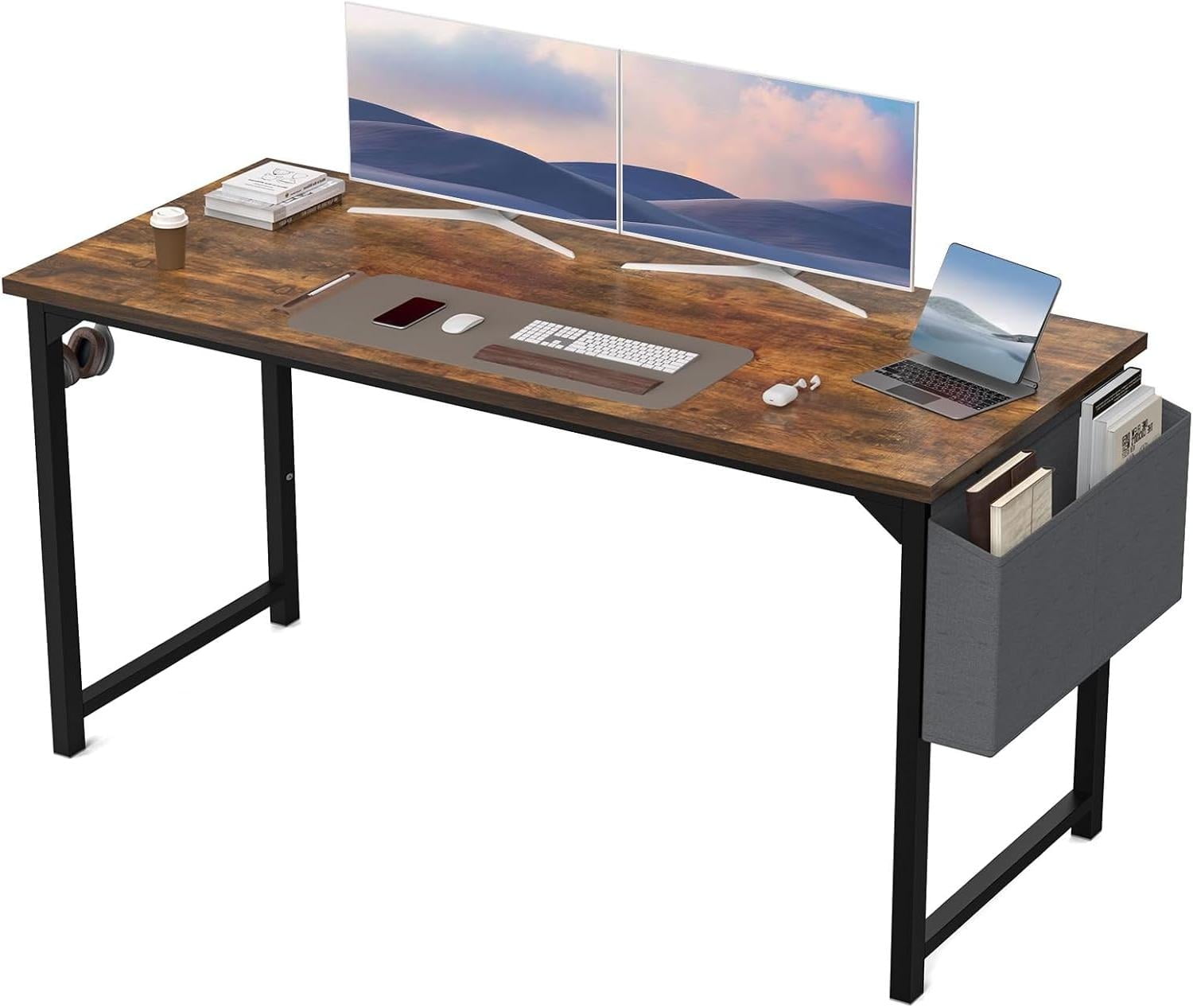 Atilioo 63" Executive Office Desk with Storage Bag & Iron Hook, Sturdy ...