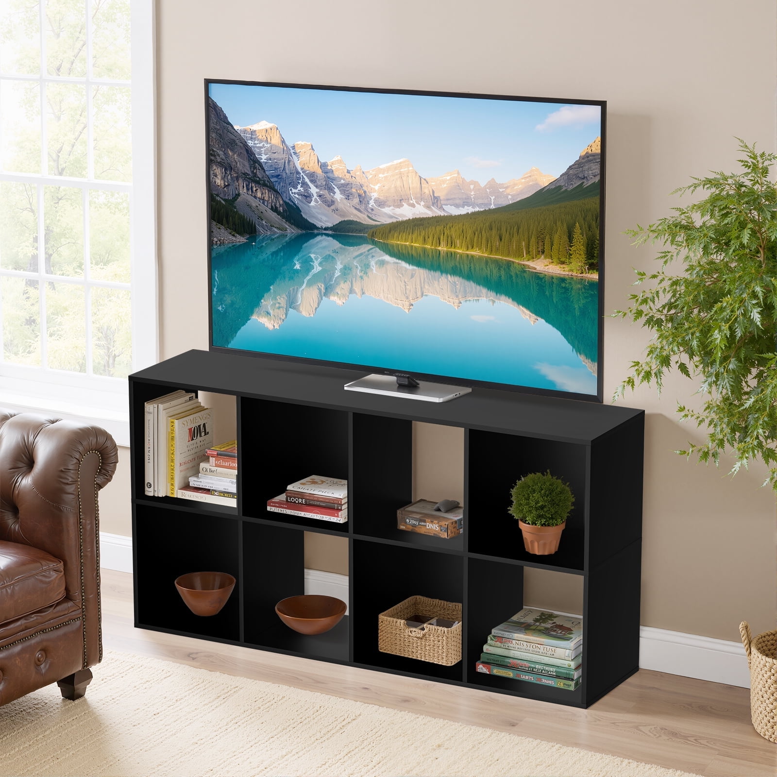 Atilioo 8 Cube Storage Organizer, Open Bookcase, Space-Saving Display ...