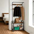 Atilioo Coat Rack Storage Shelf Shoe Bench for Entryway, Bedroom, Heavy ...