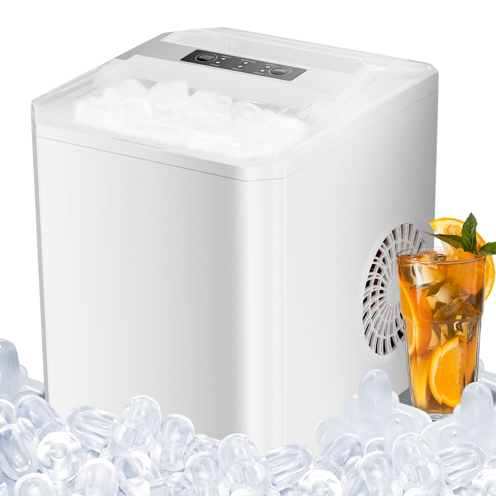 Atilioo Countertop Ice Maker, 26Lbs/24H, 9 Ice in 6 Mins, Portable Ice ...