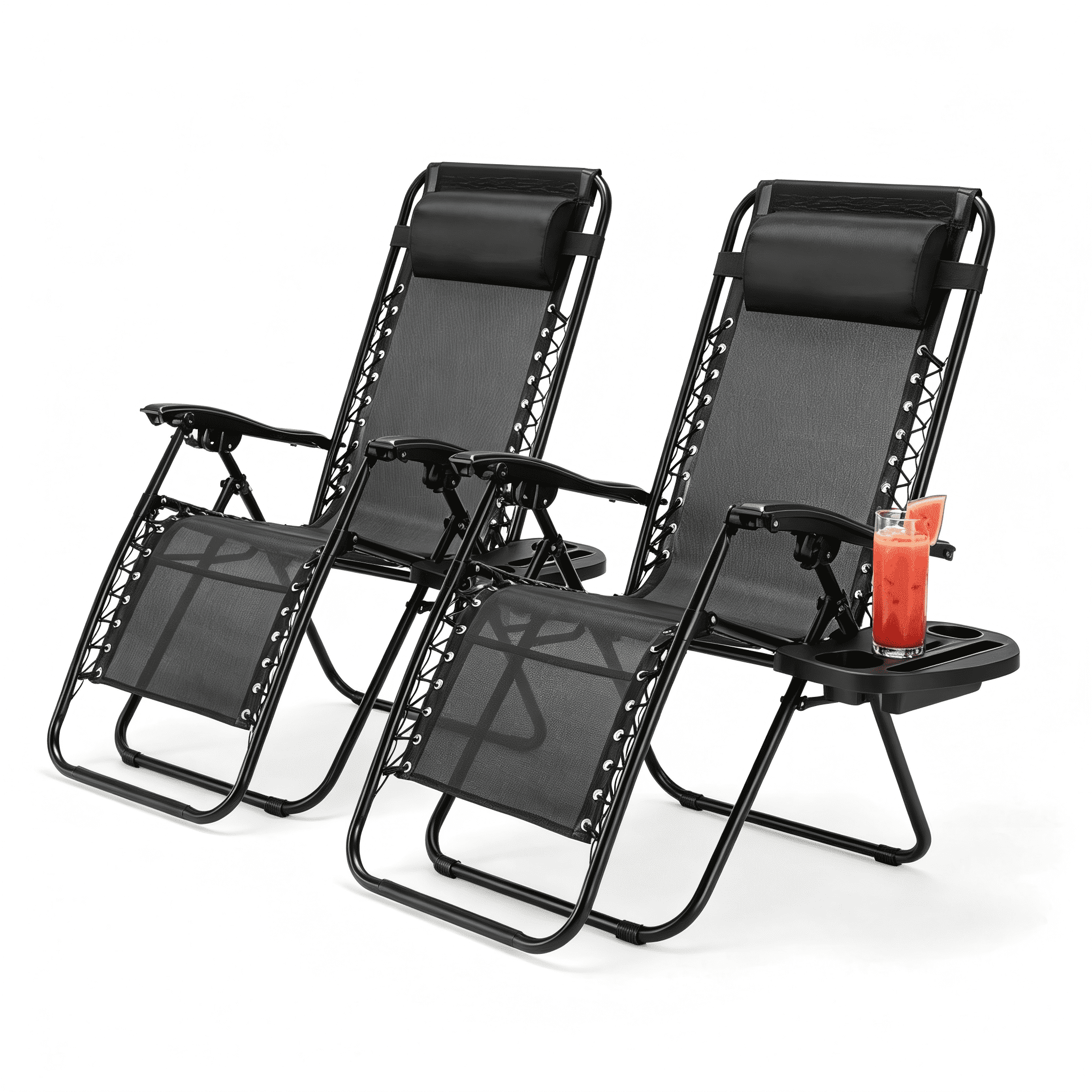 Atilioo Zero Gravity Chairs Set of 2, Outdoor Folding Lounge Chair with ...