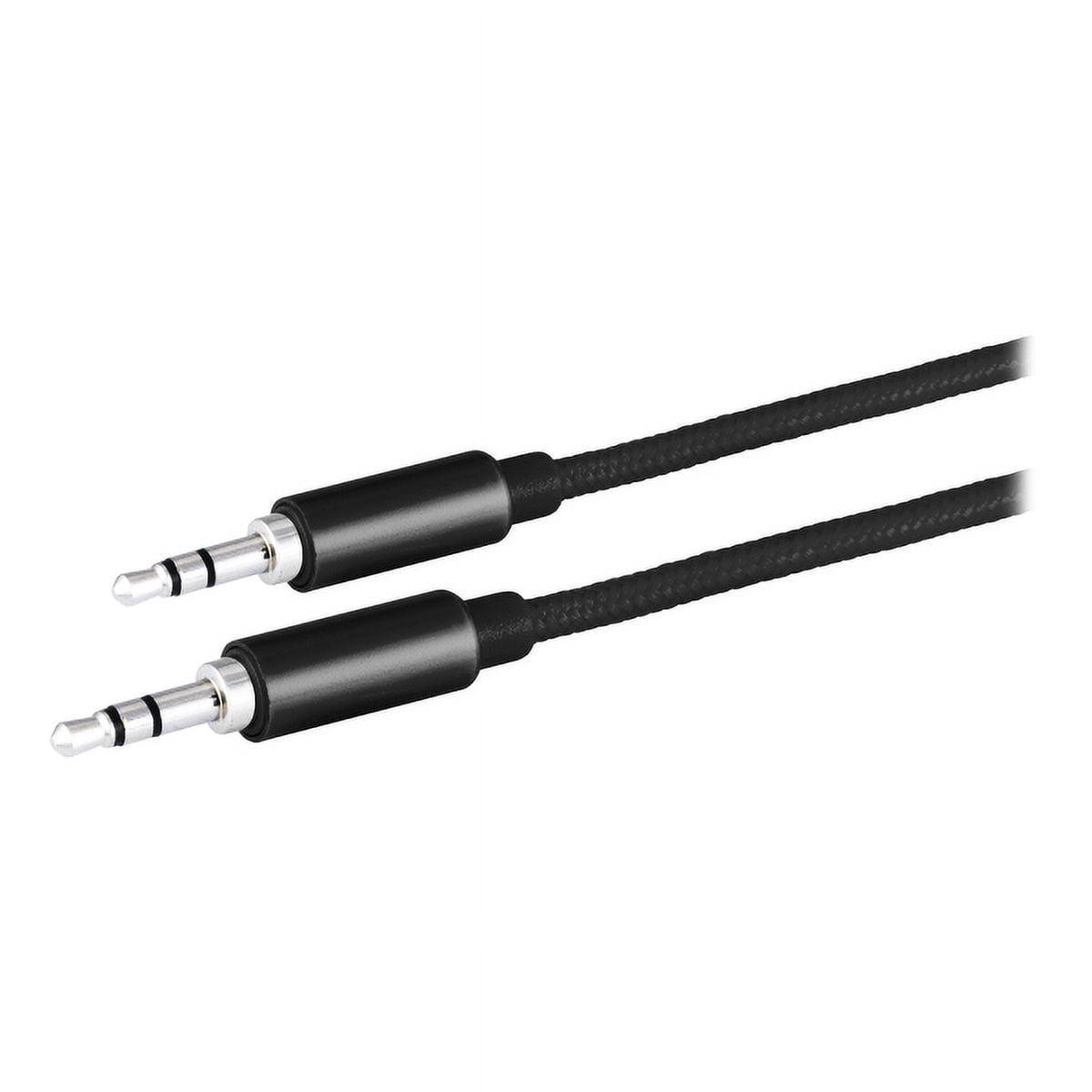 Ativa® 3.5 mm Braided Auxiliary Cable, 6', Black, 46922 - Walmart ...