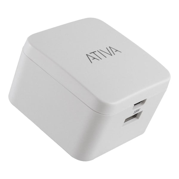 Ativa® USB Type-A And USB Type-C Wall Charger, White, 45868 - Walmart.com