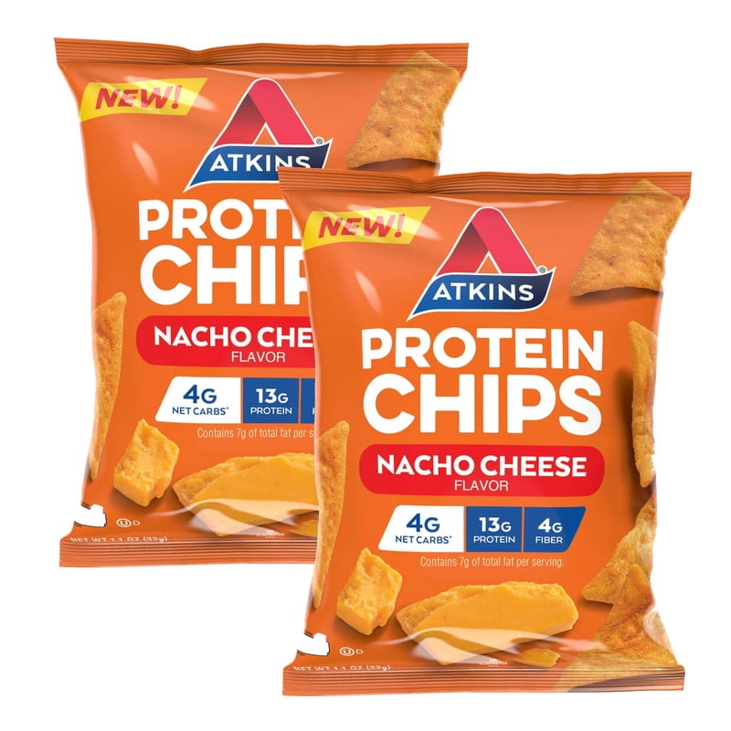 Atkins,2 PACK Protein Chips, Nacho Cheese - Walmart.com