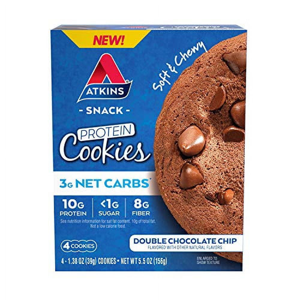 Atkins Atkins Protein Cookie Double Chocolate Chunk, 1.38 Ounce (Pack ...