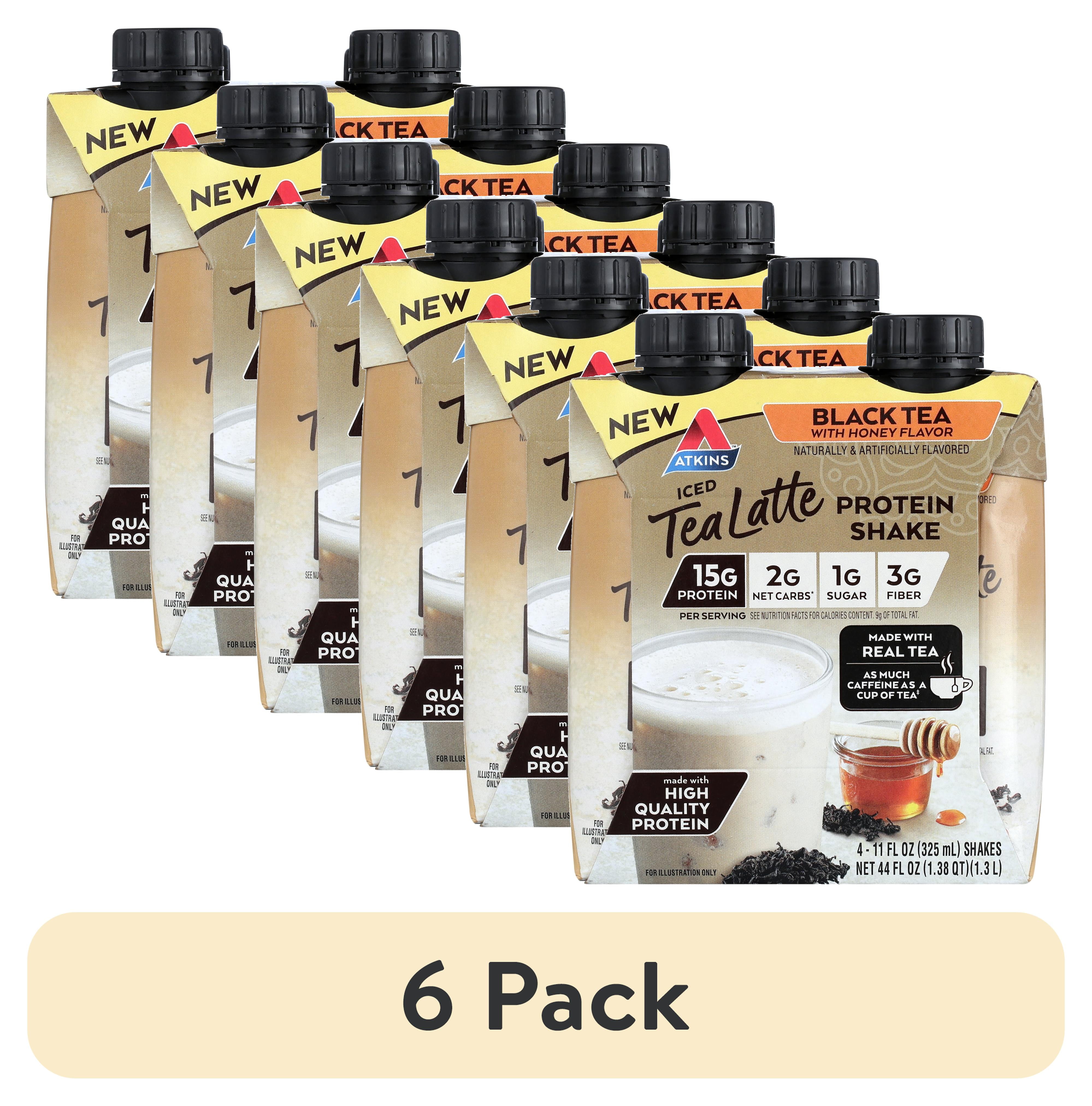 (6 pack) Atkins Black Tea with Honey flavored Protein Latte Shake ...