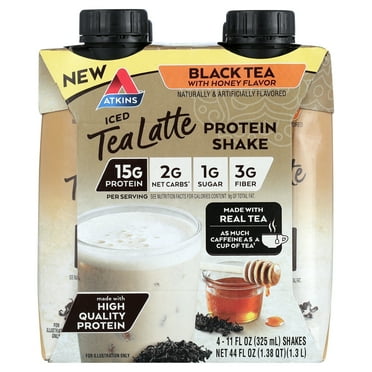 (6 pack) Atkins Black Tea with Honey flavored Protein Latte Shake ...