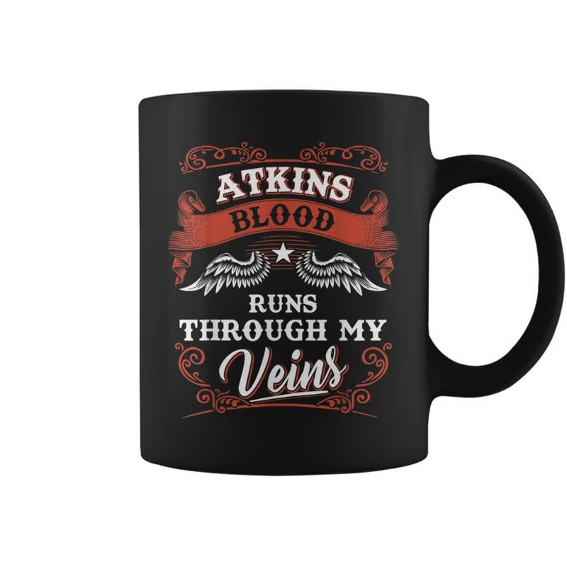 Atkins Blood Runs Through My Veins Family Christmas Coffee Mugs ...