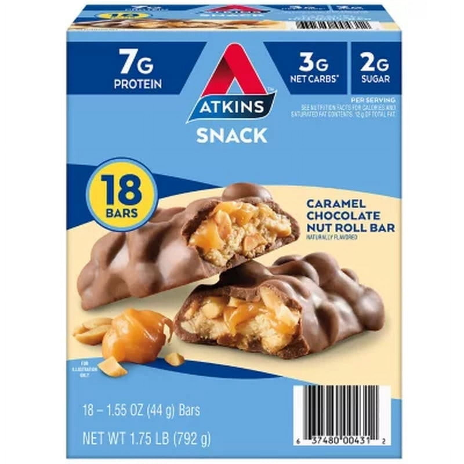 Atkins Caramel Chocolate Nut Roll Snack Bar 18 Ct. - Walmart.com