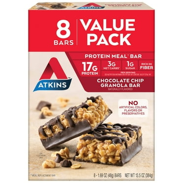 Atkins Crunchy Bite-Sized Protein Cookies, Chocolate Chip, 4.94 oz ...
