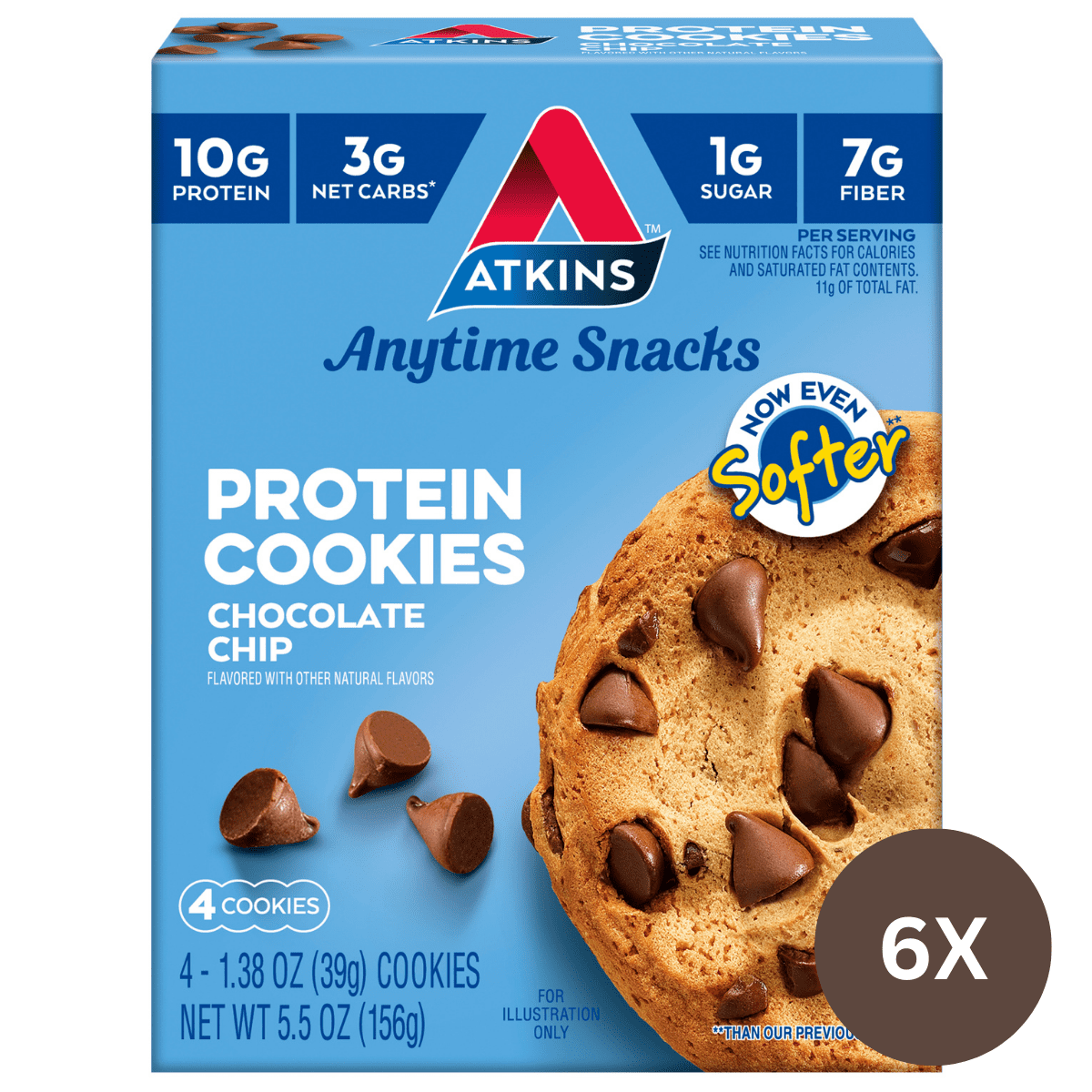 Atkins Chocolate Chip Protein Cookie, Protein Dessert, Rich in Fiber ...