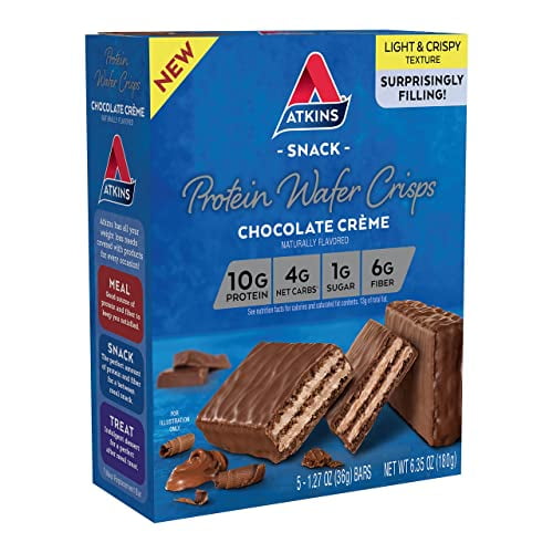 Atkins Chocolate CrÃ¨me Protein Wafer Crisps, Protein Dessert, 4g Net ...