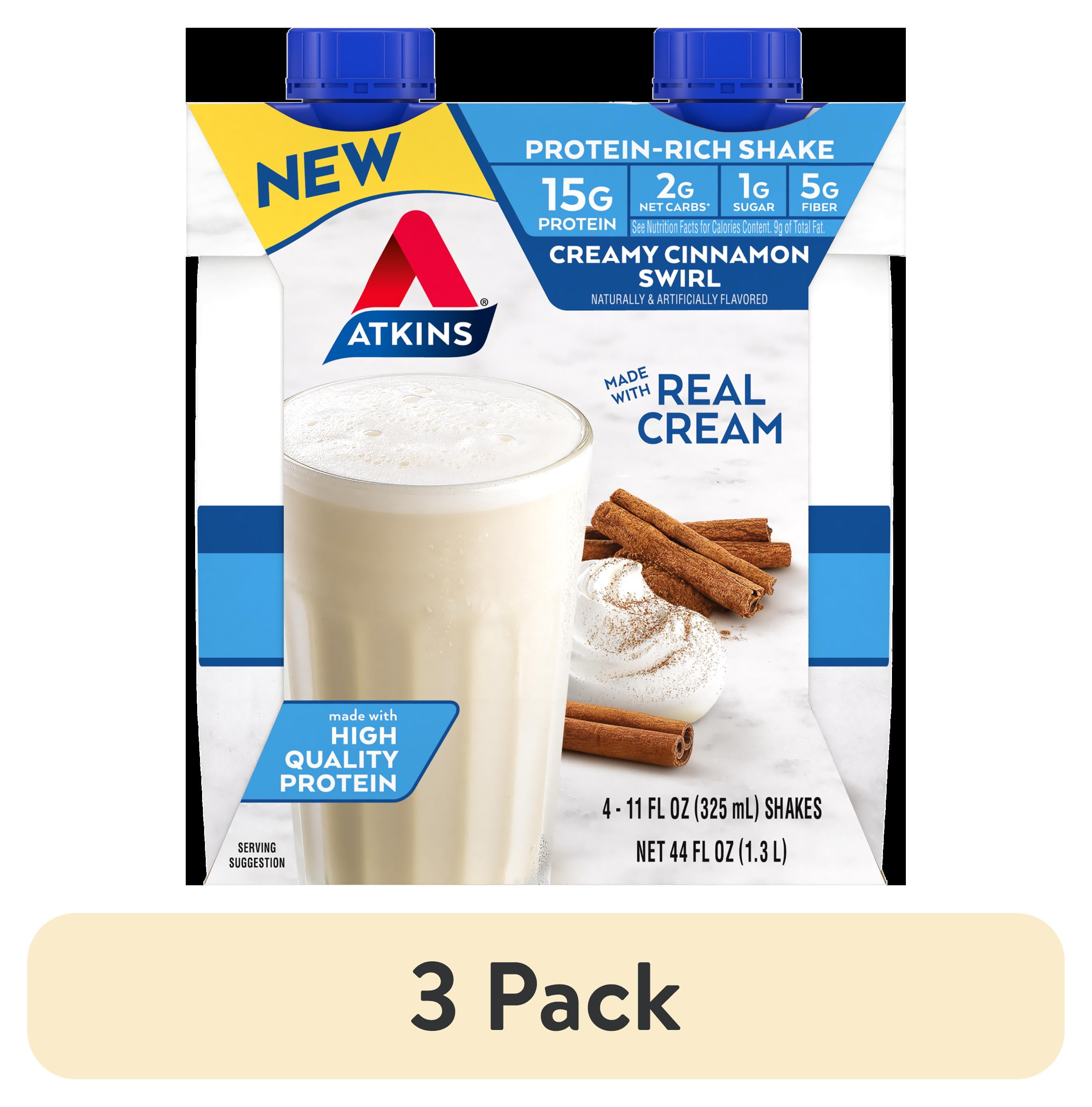 (3 pack) Atkins Protein Shake, Low Glycemic, High Protein, Creamy ...