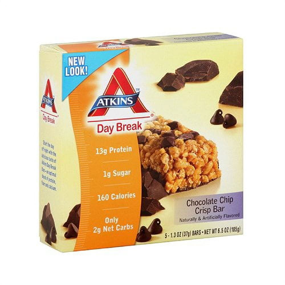 Atkins Day Break Bar - Chocolate Chip Crisp - 5 Bars - Walmart.com