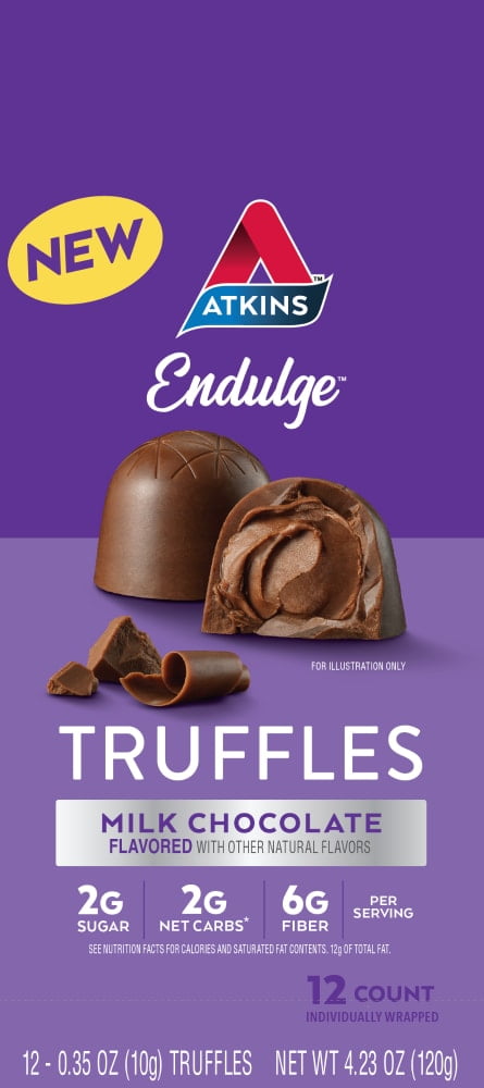 Atkins Endulge Milk Chocolate Truffles Candy Bits, 12 ct, 4.23 oz ...