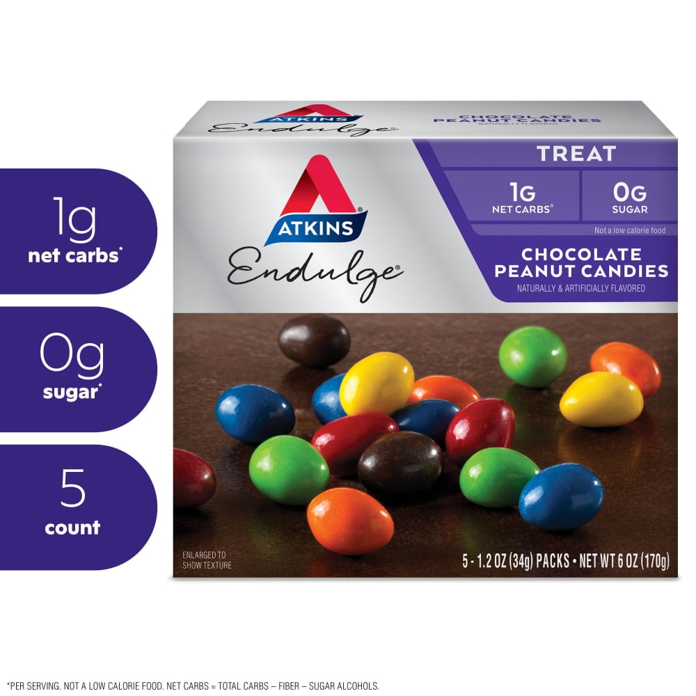 Atkins Endulge Chocolate Peanut Candies, 5 ct, 6 oz - Walmart.com