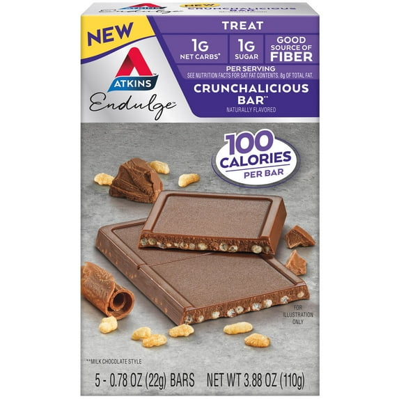 Atkins Endulge Treat, Crunchalicious Bar, Keto Friendly, 5 Count ...