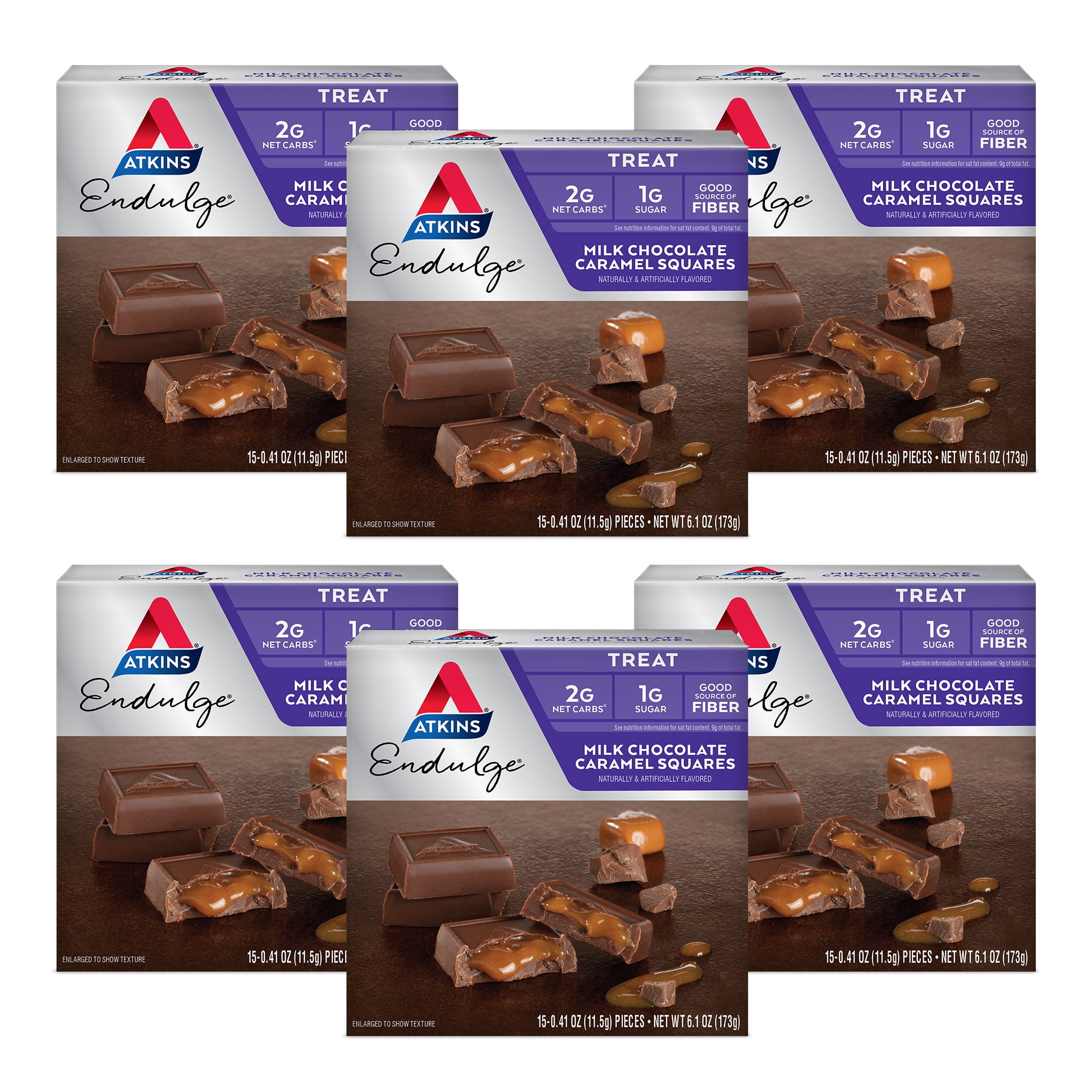 Atkins Endulge Treat, Milk Chocolate Caramel Squares, Keto Friendly, 6/ ...