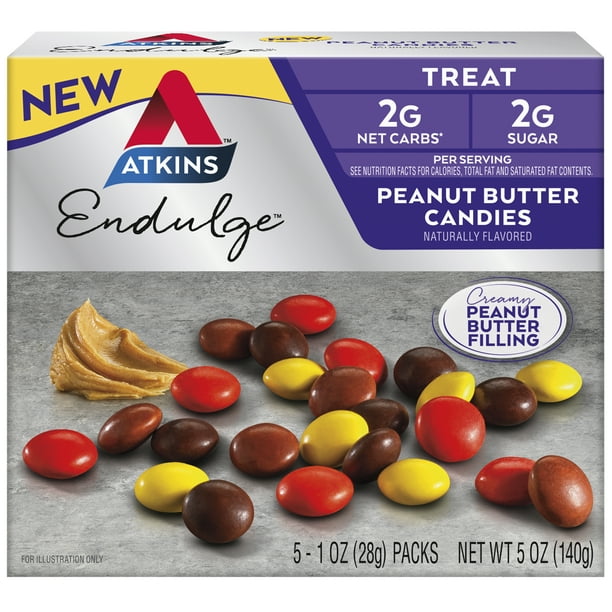 Atkins Endulge Treat, Peanut Butter Candies, Keto Friendly, 5 Count ...