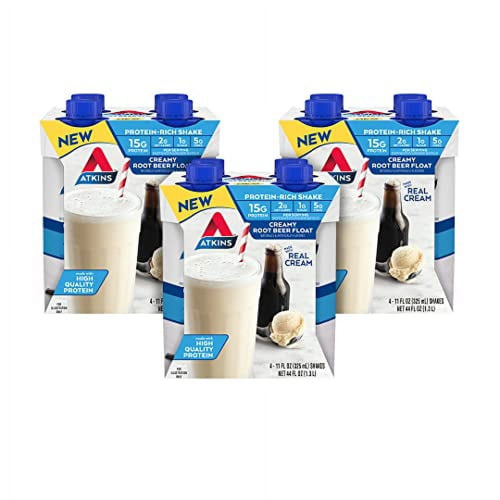 Atkins Protein Rich Shake, Creamy Root Beer Float, High Protein, Low ...