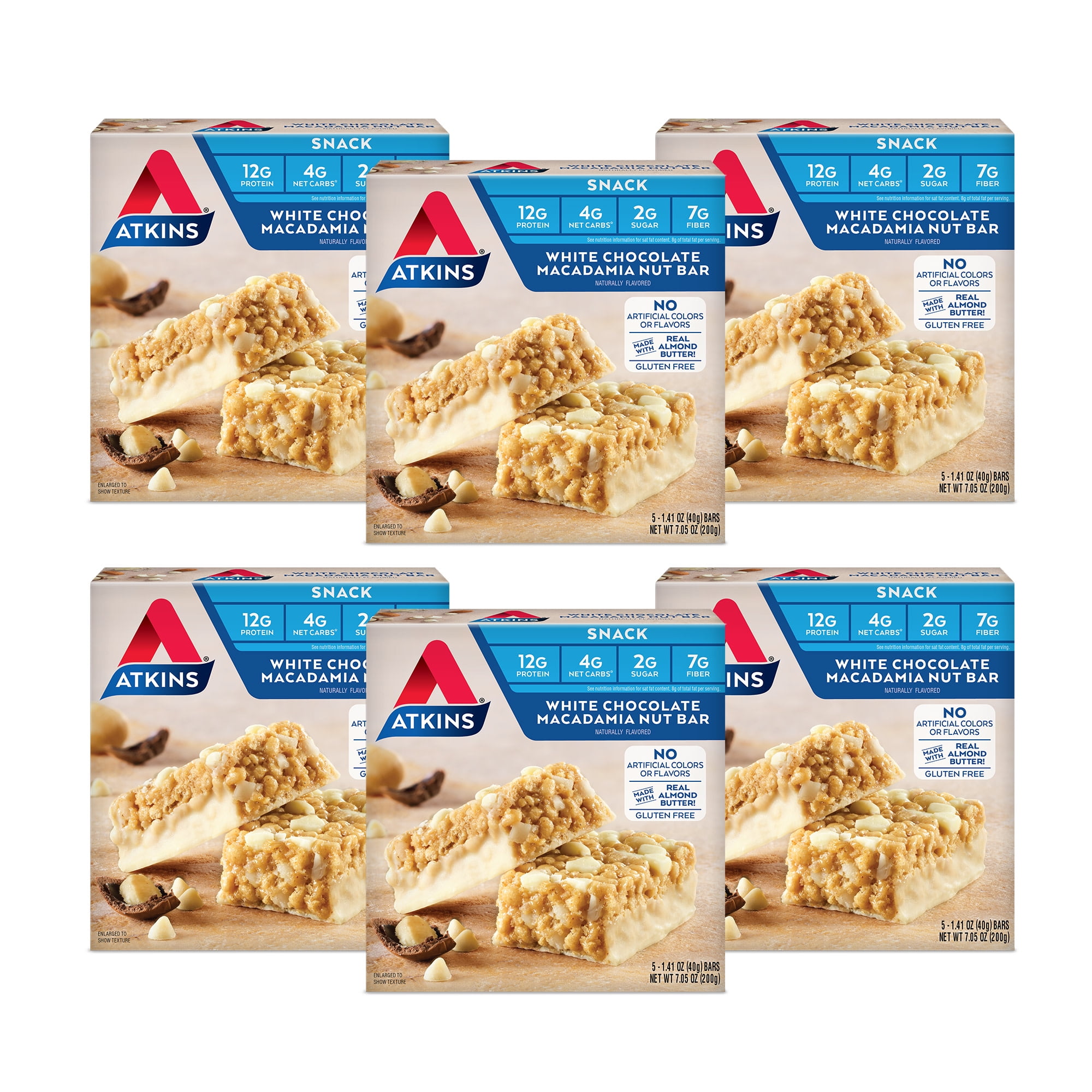 Atkins Snack Bar, White Chocolate Macadamia Nut Bar, Keto Friendly, 6 ...