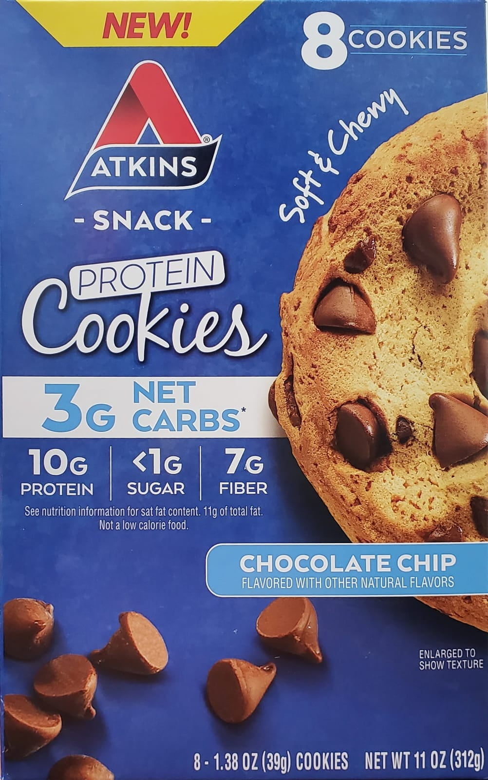 Atkins Snack Protein Chocolate Chip Cookies 8 Count - Walmart.com