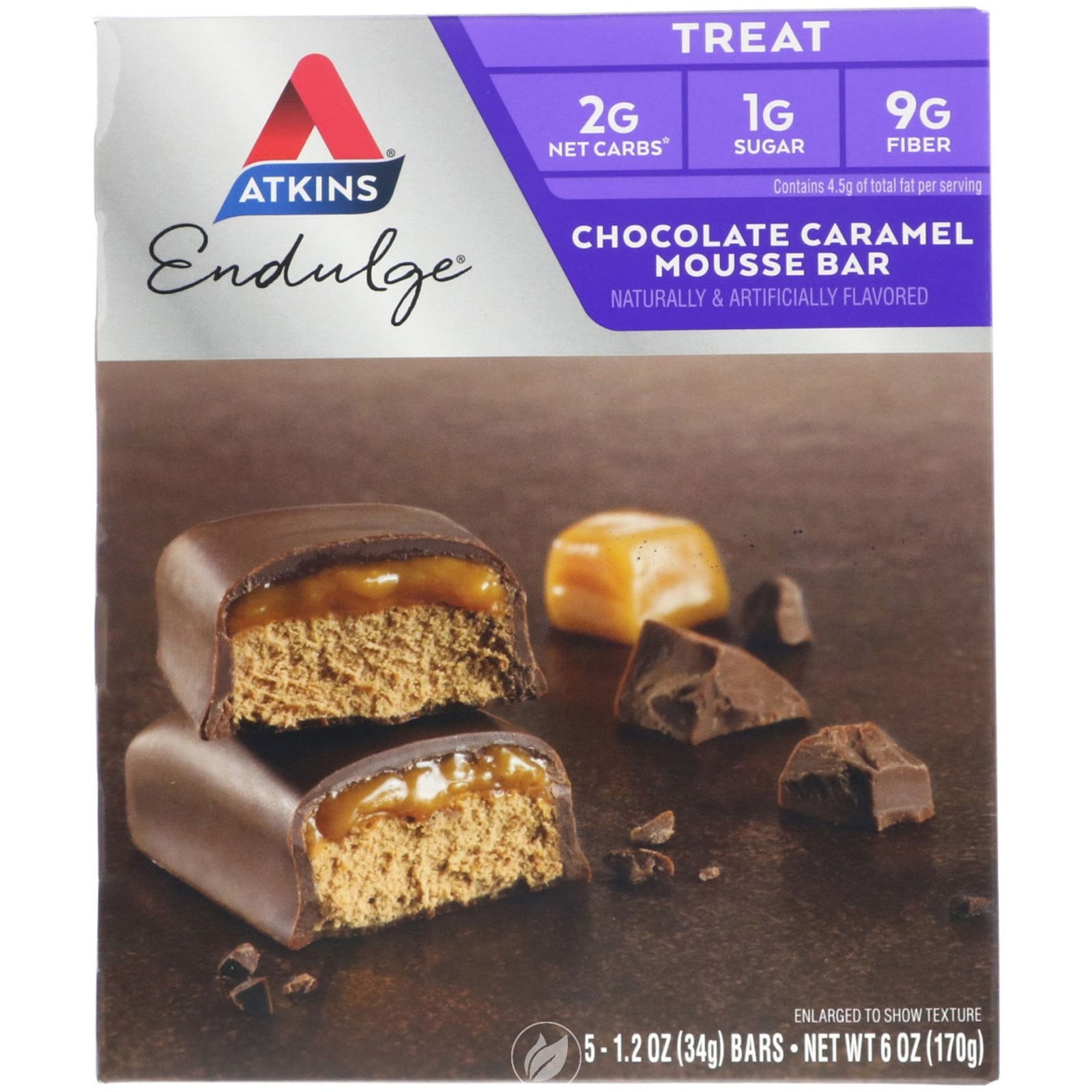 Atkins - Treat Bars - Endulge Chocolate Caramel Mousse 5.00 ct, Pack of ...