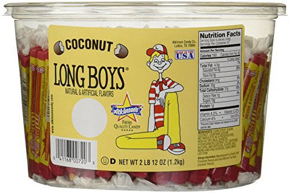Atkinson Candy Long Boys Coconut Tub - Creamy Caramels and Real Coconut ...