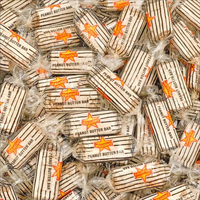 LaetaFood Atkinson's Peanut Butter Candy Bars, 1 Pound Bag, Approx. 60 ...