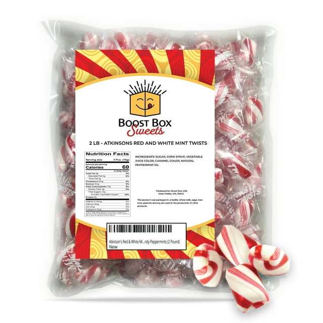 Atkinson's Red And White Mint Twists Individually Wrapped Hard Candy ...