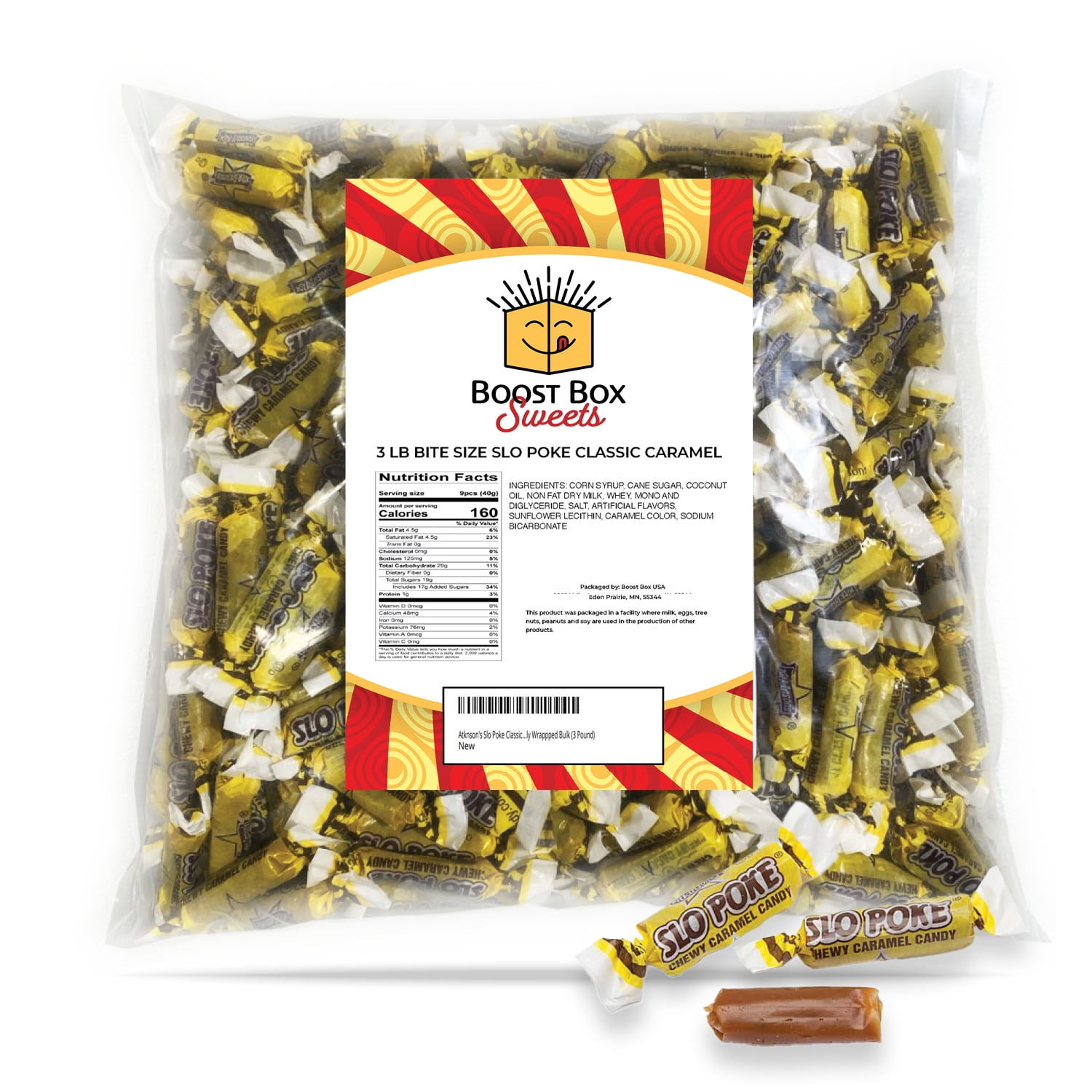 Atkinson's Slo Poke Classic Caramel Chewy Bite-Sized Candy Individually ...