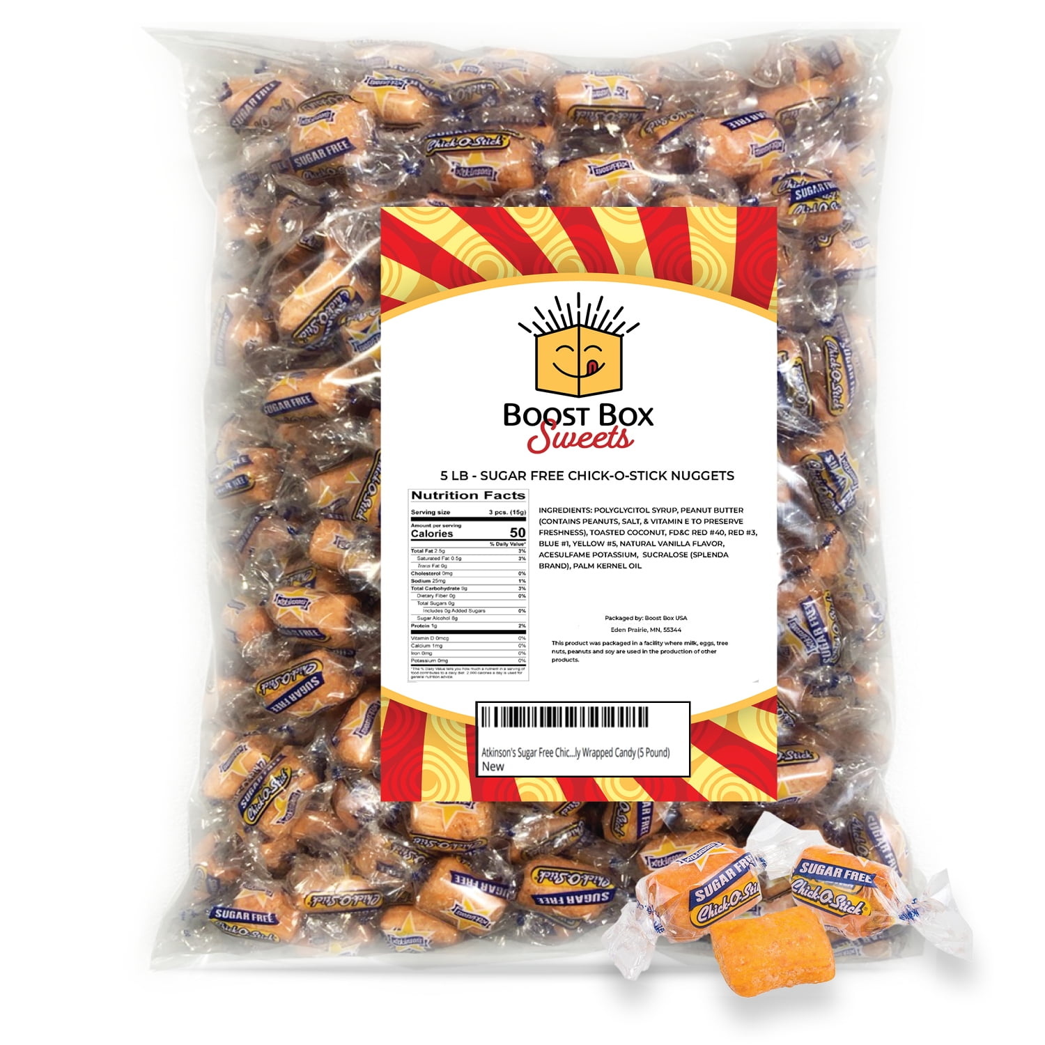 Atkinson's Sugar Free Chick-O-Stick Bite Sized Nuggets Bulk ...