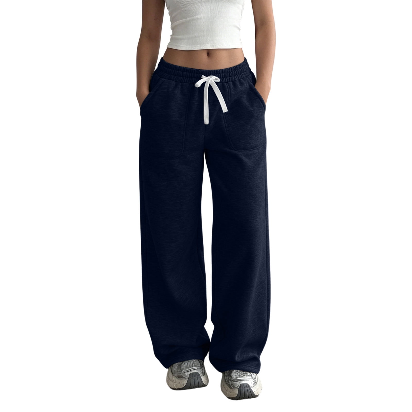 Atkumj Women's Sweatpants Fashion Straight Slim Line Track Pants for ...