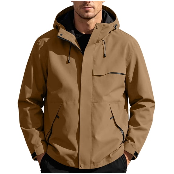 Atkumj Zip and Button Closure Rain Suits for Men Waterproof Trendy Zip ...