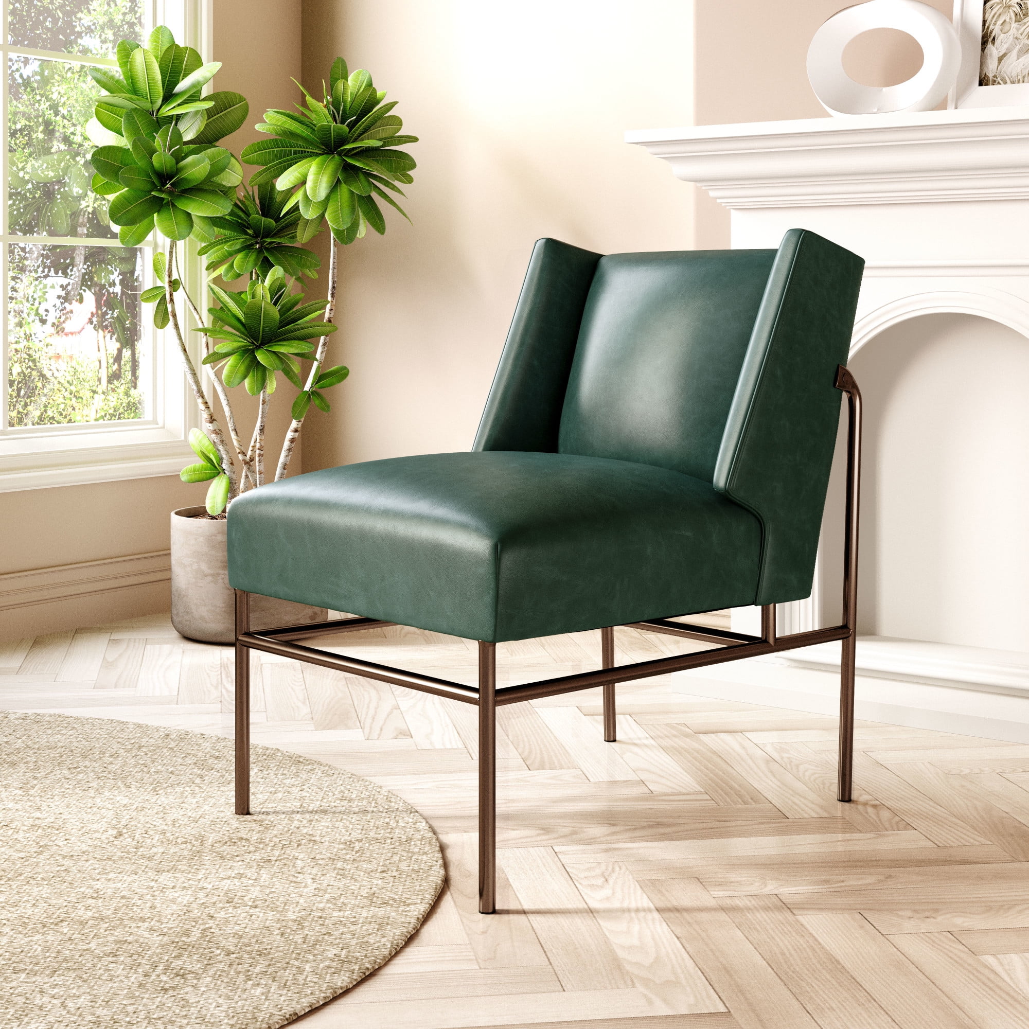 Atlanta Accent Chair Green Accent Chair, Modern Style, Plush and ...