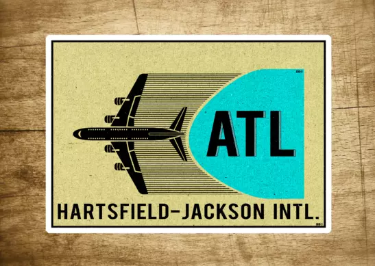 Atlanta Airport Atl / / Sticker Decal Hartsfield Jackson Georgia Vin ...