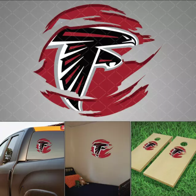 Atlanta Atlanta Football Team Distressed Scratched Decal, Torn Ripped ...