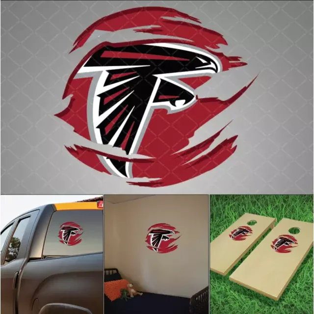 Atlanta Atlanta Football Team Distressed Scratched Decal, Torn Ripped ...