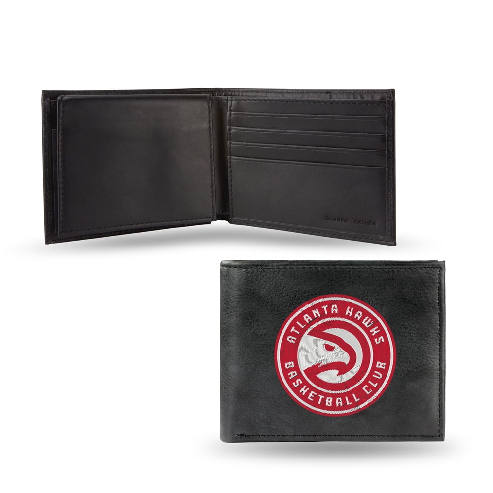 Atlanta Basketball Hawks Embroidered Black Leather Passcase Bifold ...