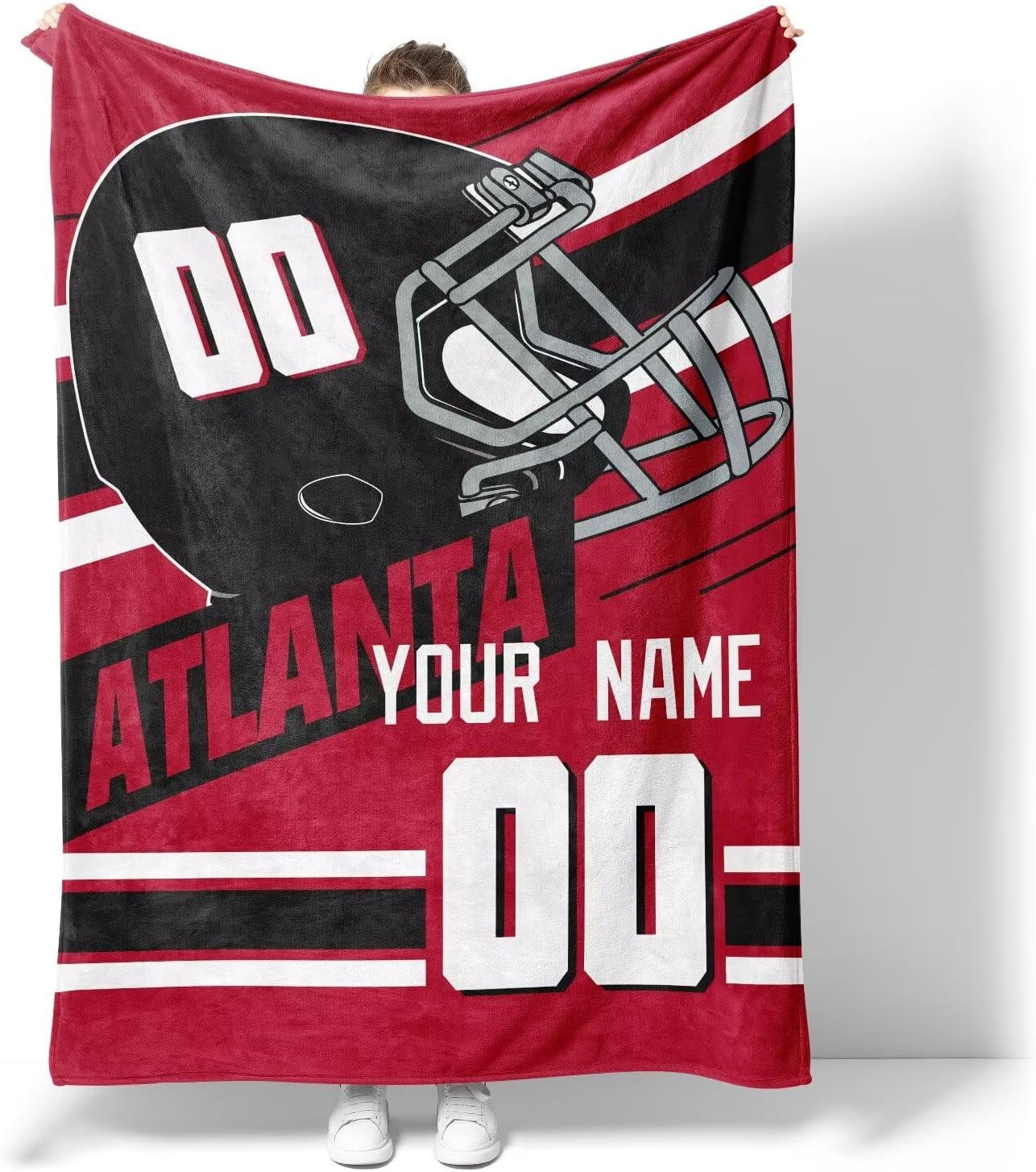 Atlanta Blanket for Men Women Boy Custom Name and Number Throw Blanket ...