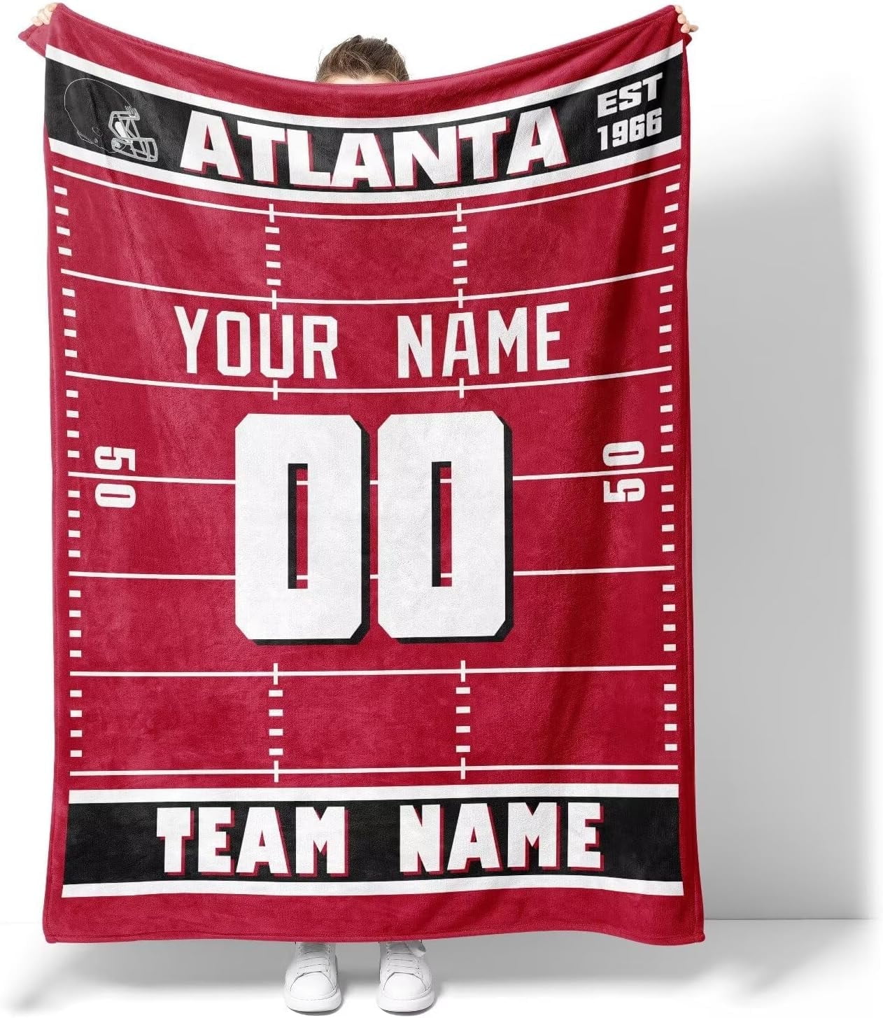 Atlanta Blanket for Men Women Boy Gifts Custom Name and Number Throw ...