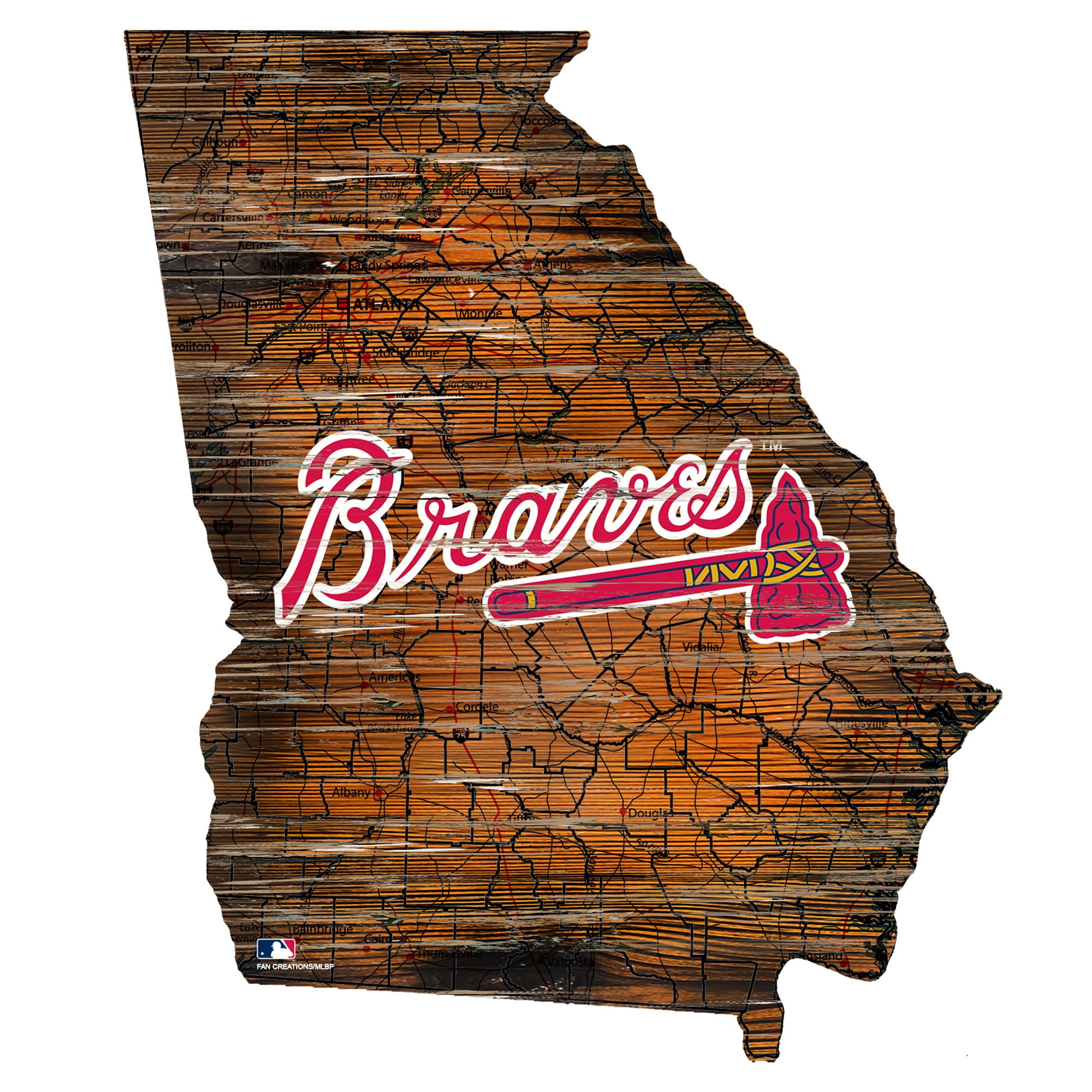 Atlanta Braves 12'' Road Map State Cutout Sign - Walmart.com