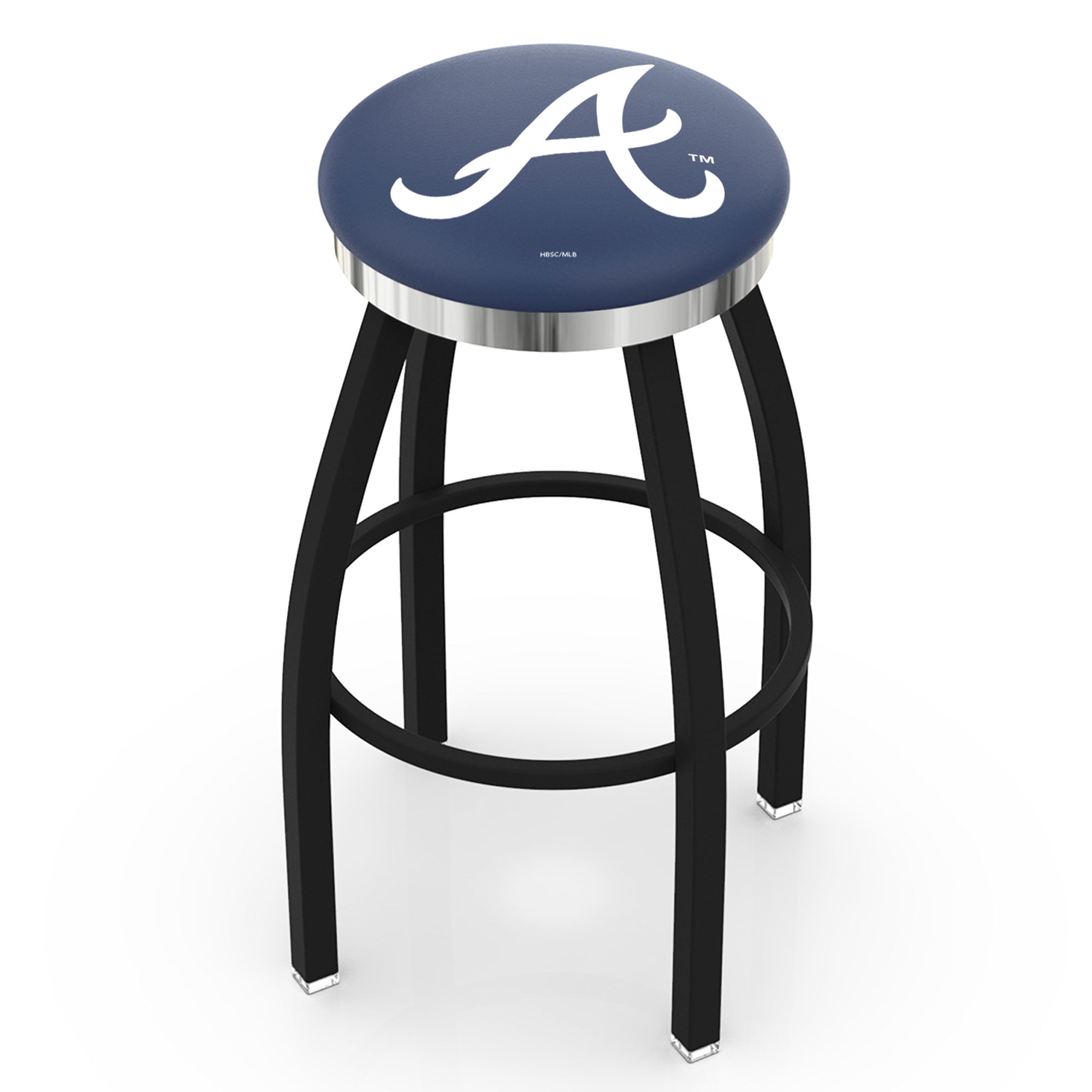 Atlanta Braves 25" Swivel Counter Stool with Chrome Accent - Walmart.com