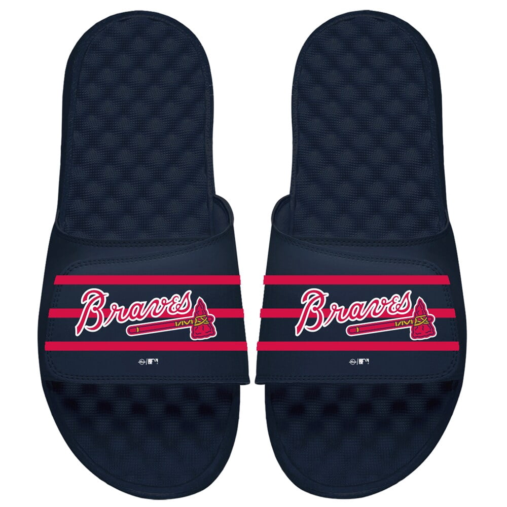 Atlanta Braves ISlide MLB Stripe Slide Sandals - Navy - Walmart.com